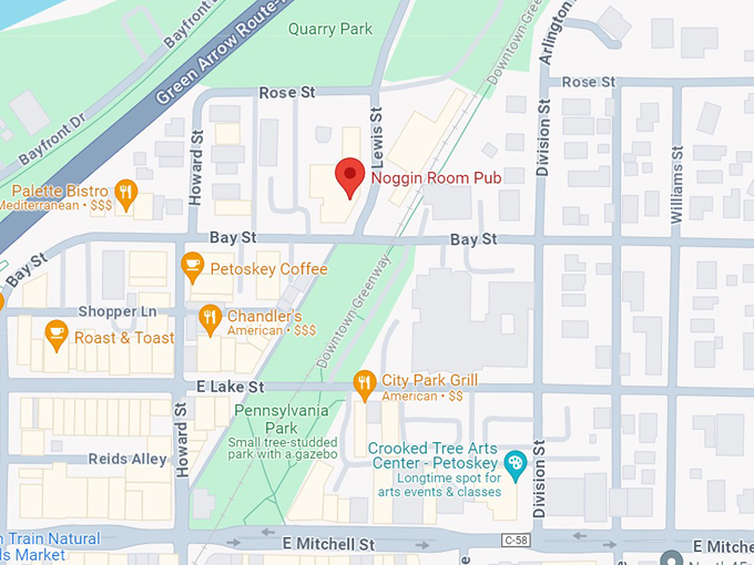 noggin room pub at stafford's perry hotel 10 map