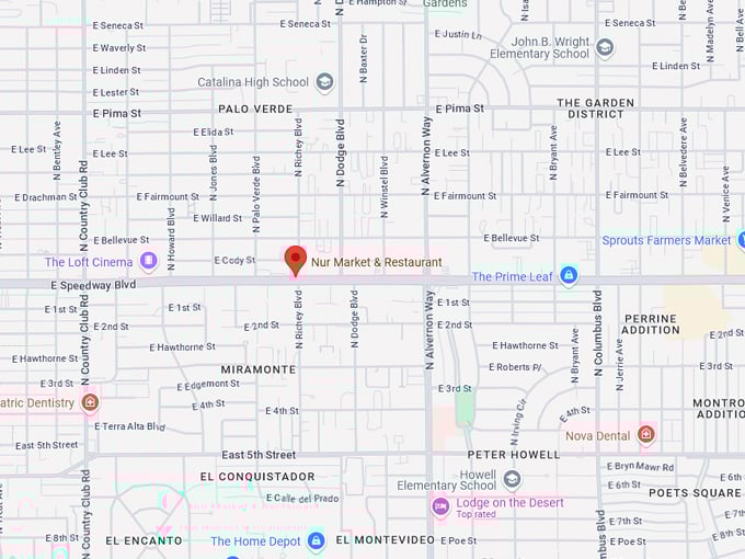 nur market & restaurant 10 map