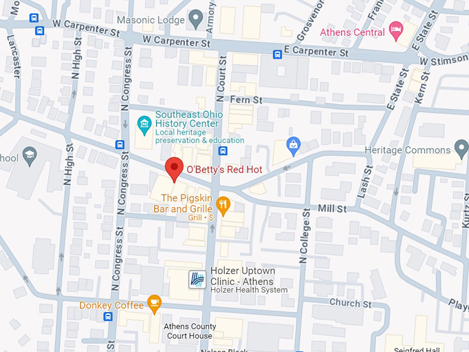 o'betty's red hot! 10 map