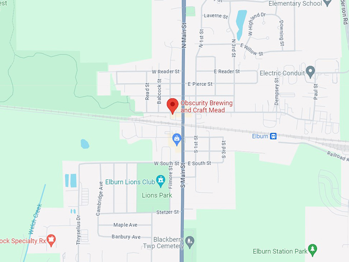 obscurity brewing and craft mead 10 map