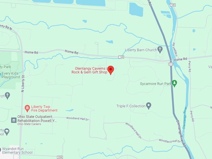 olentangy caverns rock & gem gift shop 10 map