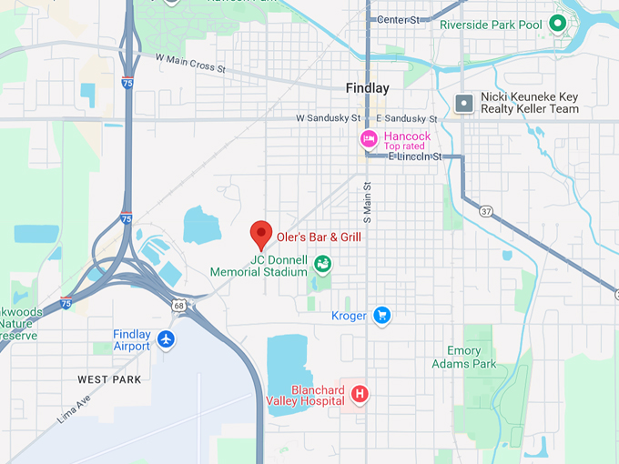 oler&rsquo;s bar and grill 10 map