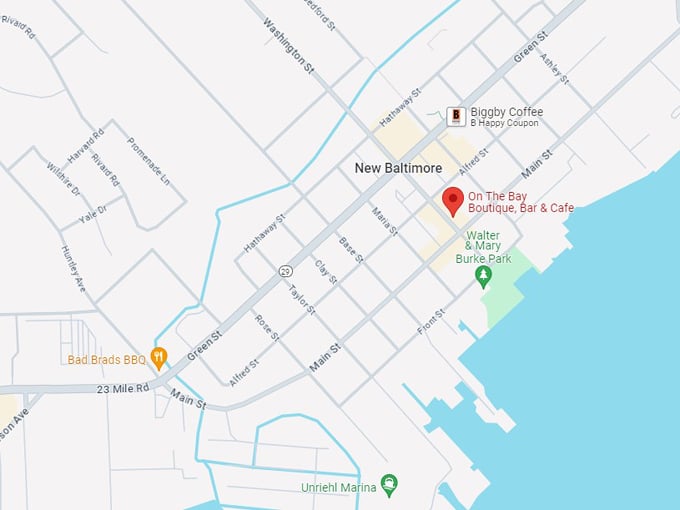 on the bay boutique, bar & cafe 10 map