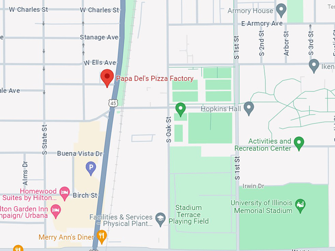 papa del's pizza factory 10 map