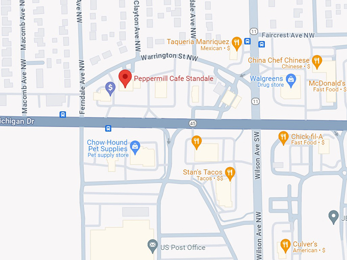 peppermill cafe standale 10 map