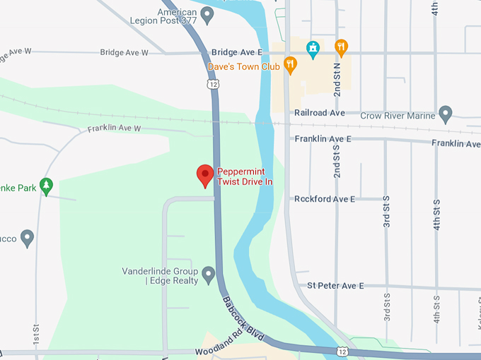 peppermint twist drive in 10 map