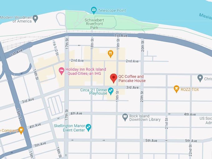 qc coffee and pancake house 10 map