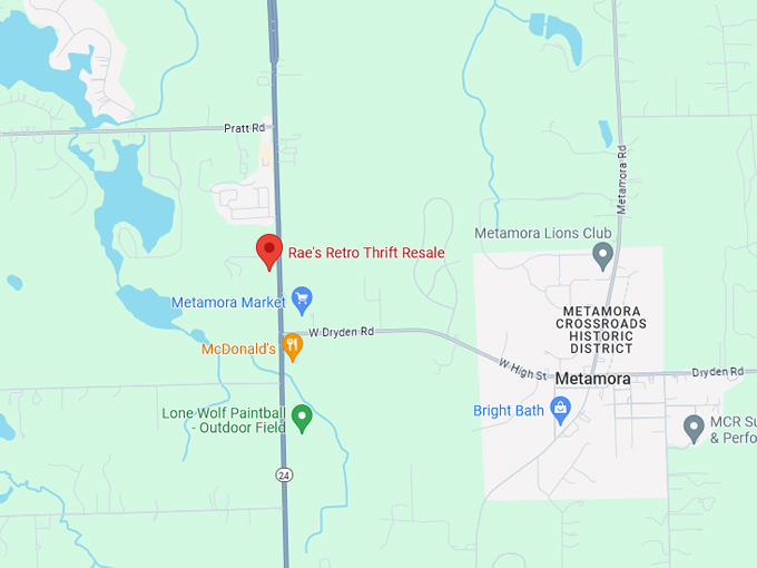 Rae's Retro Thrift Resale 10 Map