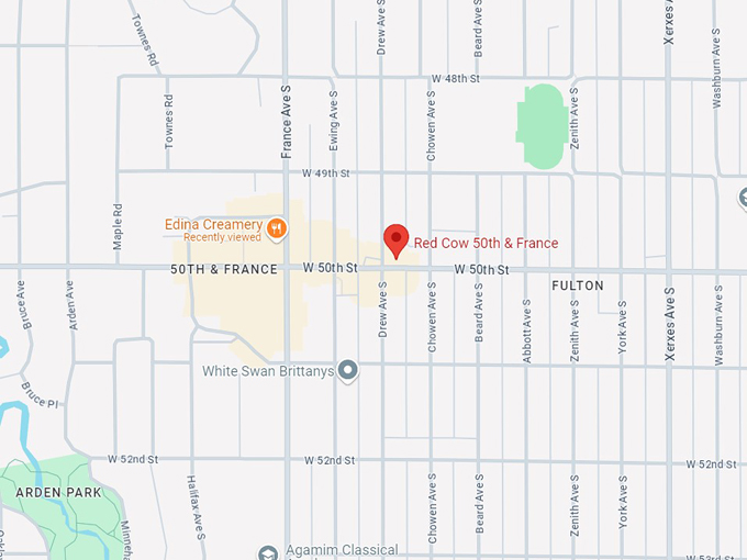 red cow 50th & france 10 map