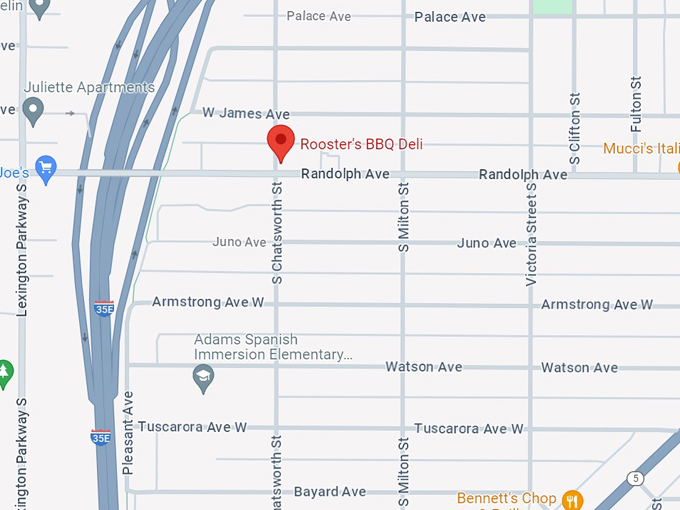 rooster's bbq deli 10 map