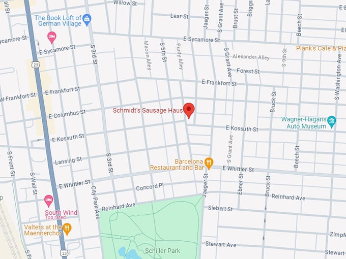 schmidt&rsquo;s sausage haus map