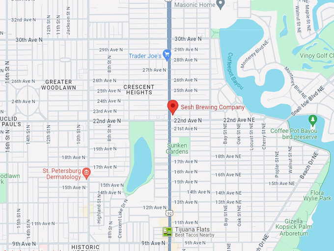 Sesh Brewing Company 10 map