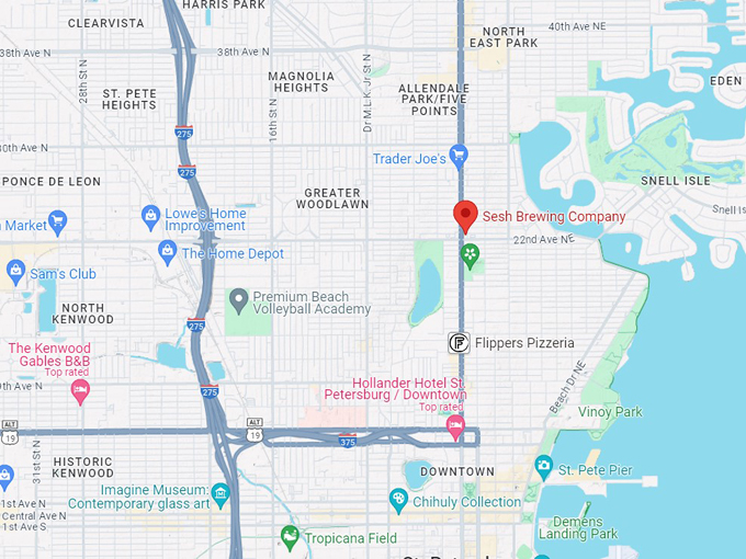Sesh Brewing Company 10 map