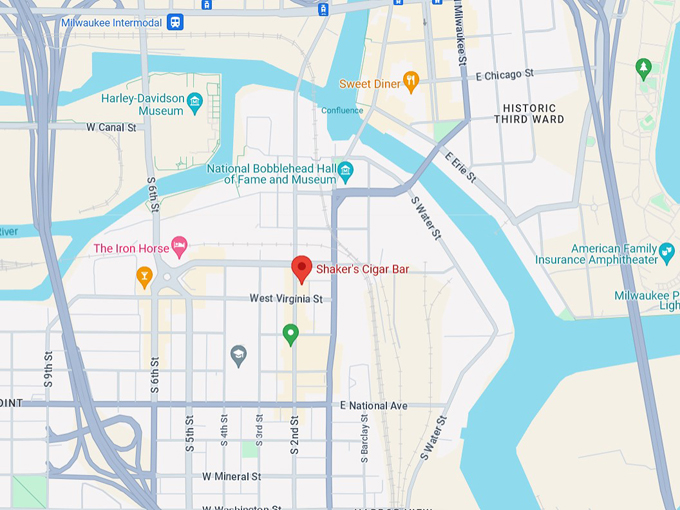 Shaker's Cigar Bar 10 Map