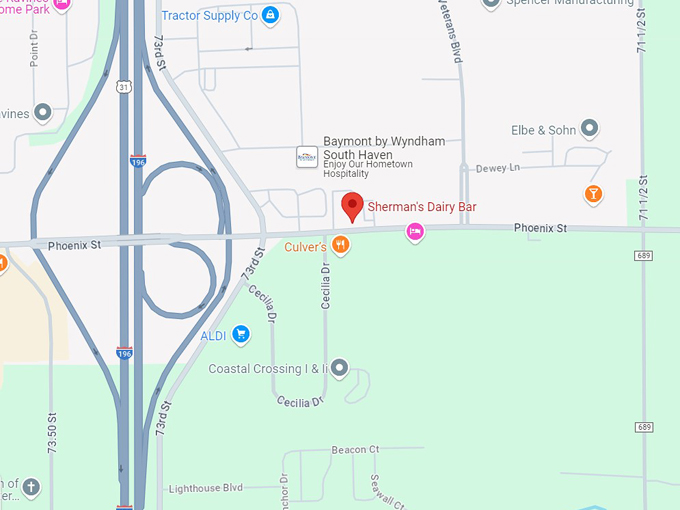 sherman's dairy bar 10 map