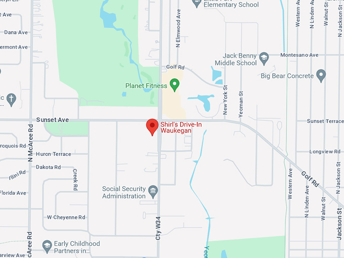 shirl's drive in waukegan 10 map