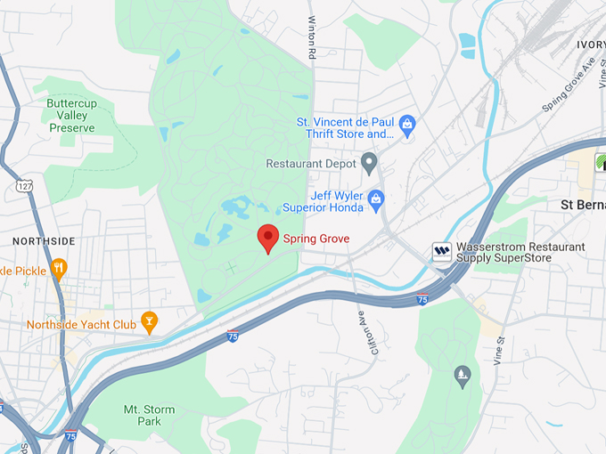 spring grove cemetery and arboretum 10 map