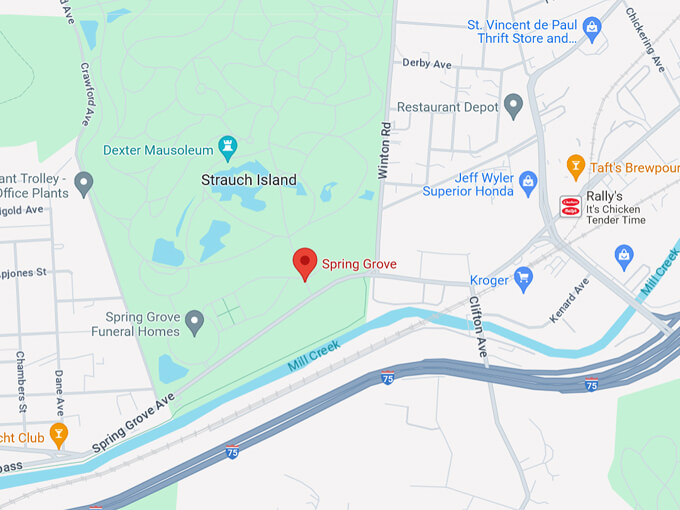 spring grove cemetery and arboretum 10 map