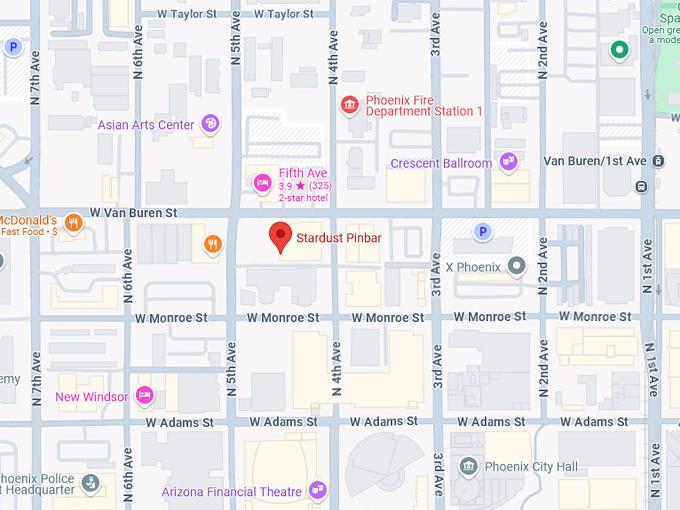 stardust pinbar at ziggy's pizza shop 10 map