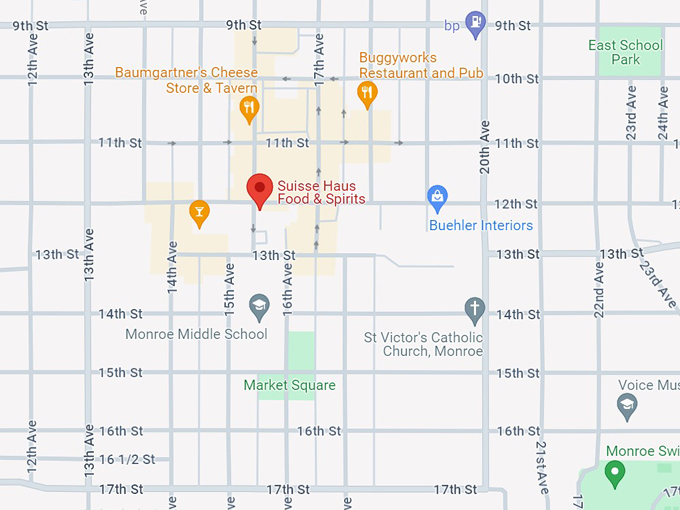 suisse haus food & spirits 10 map