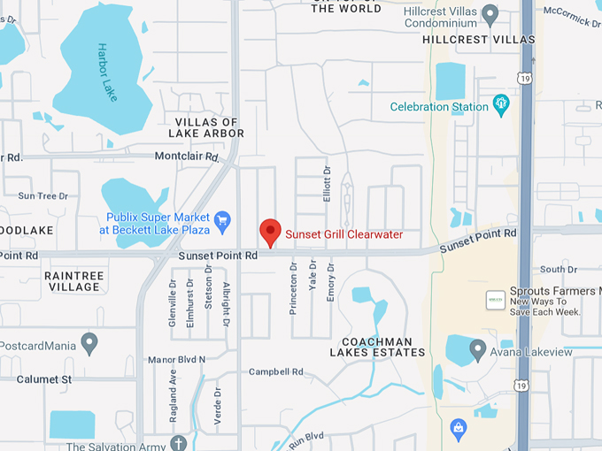 sunset grill clearwater 10 map