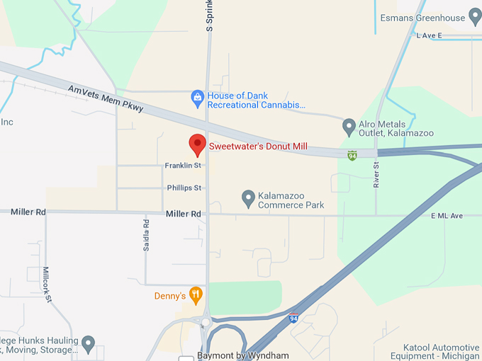 Sweetwater's Donut Mill 10 Map