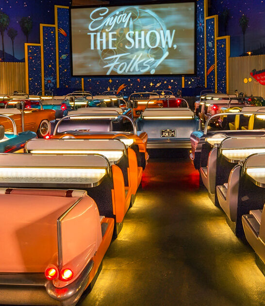 the '50s style diner in florida where you can dine and watch retro flicks in a car shaped booth