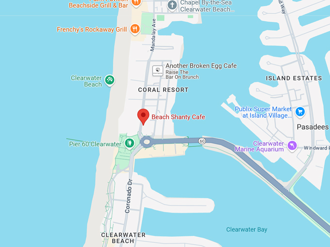 the beach shanty cafe 10 map