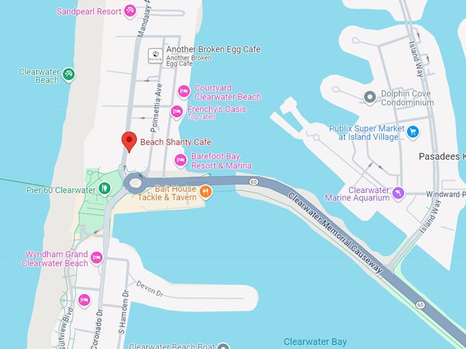 the beach shanty cafe 10 map