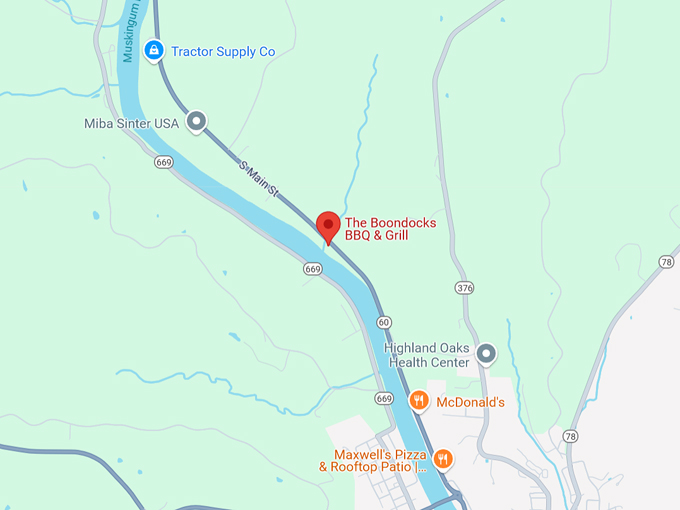 the boondocks bbq & grill map