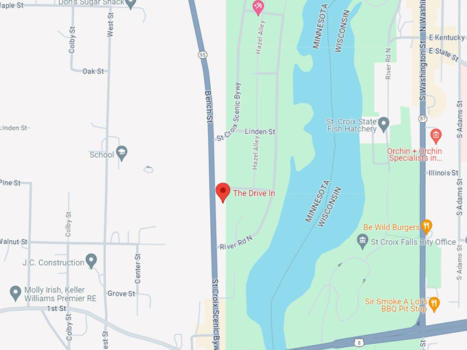 the drive in restaurant 10 map