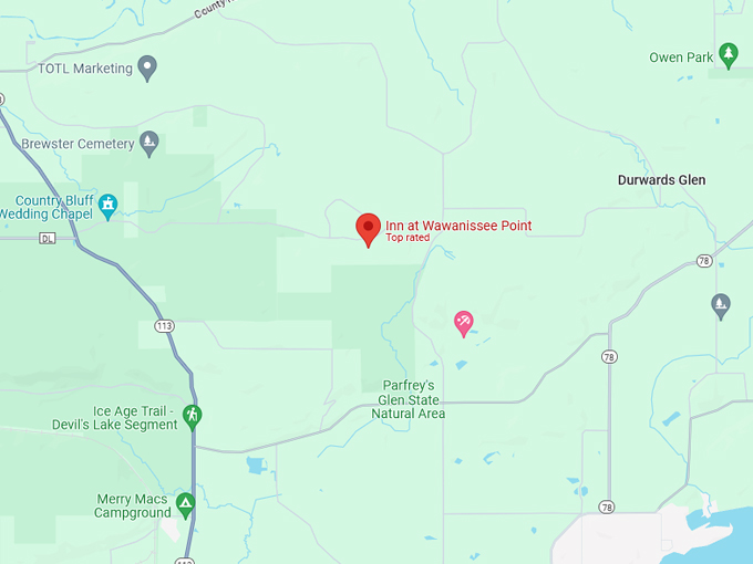 the inn at wawanissee point 10 map