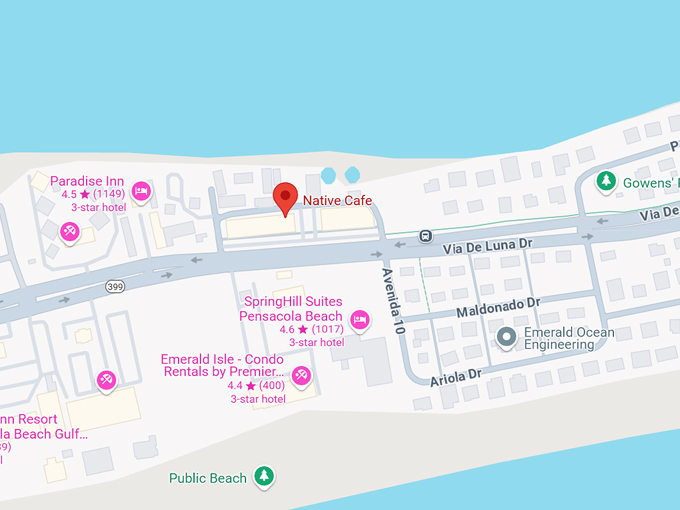 the native cafe 10 map