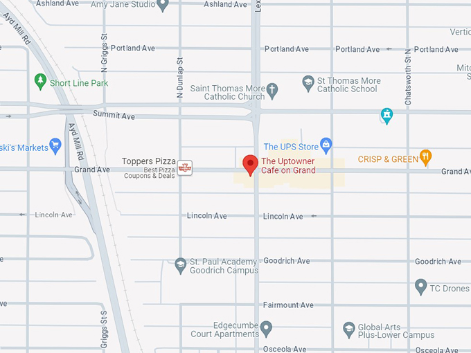 the uptowner cafe on grand 10 map