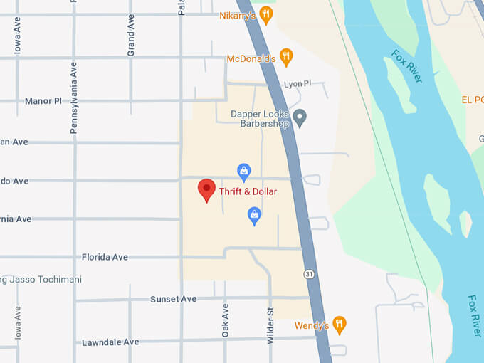 thrift & dollar inc. 10 map