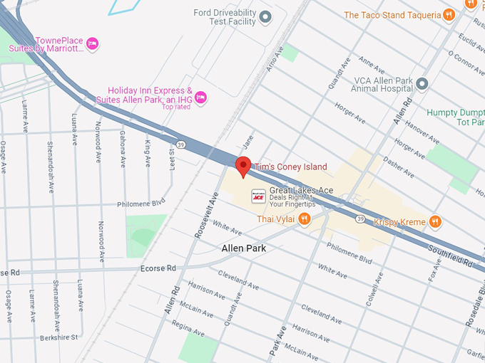 tim's coney island restaurant 10 map