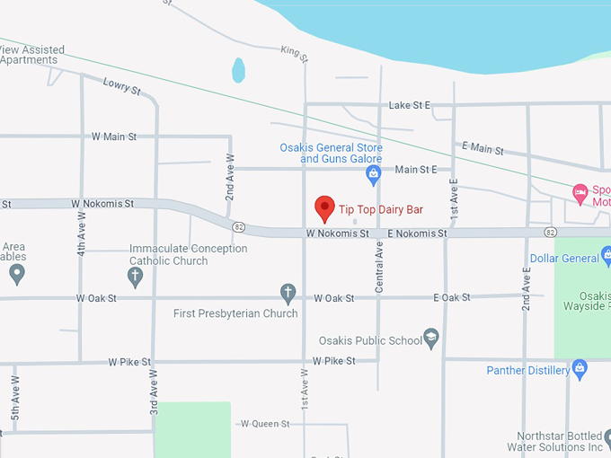 tip top dairy bar 10 map