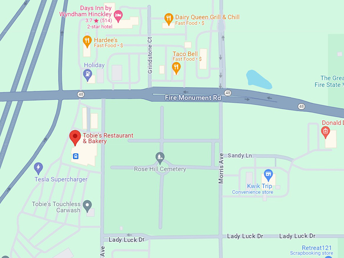 tobie's restaurant & bakery 10 map