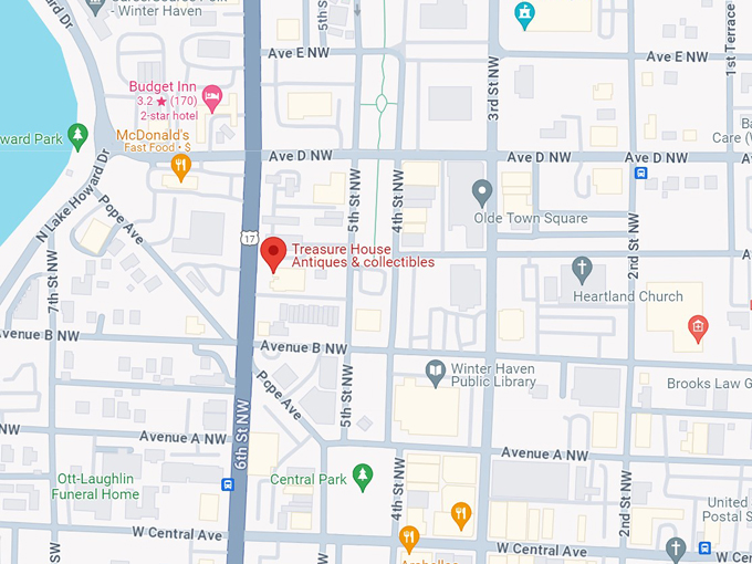 treasure house antiques & collectibles llc 10 map