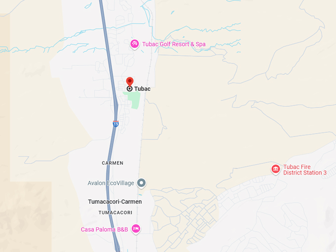 tubac, arizona 10 map