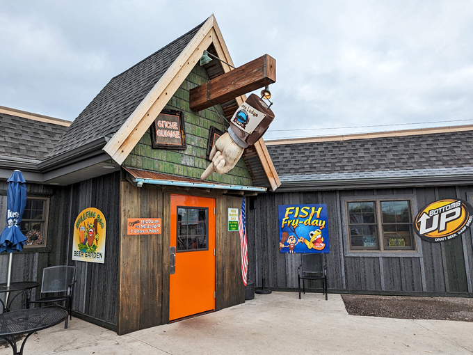 upside down burger at gronks grill & bar (superior)