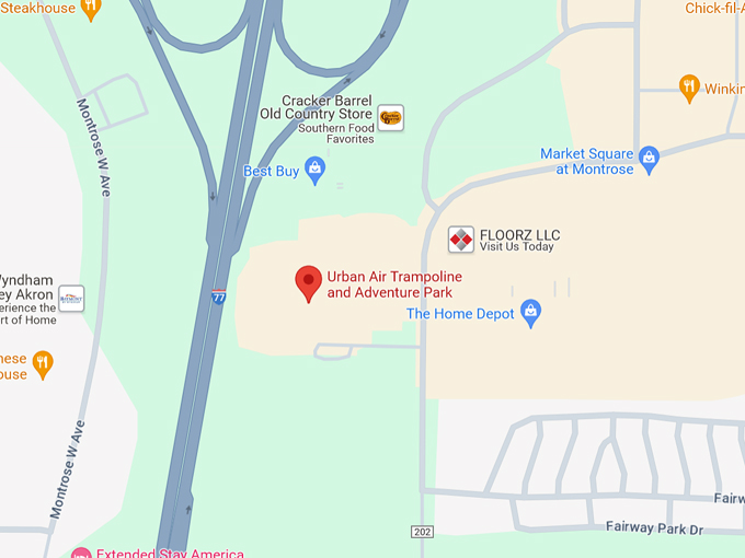 Urban Air Trampoline and Adventure Park 10 Map