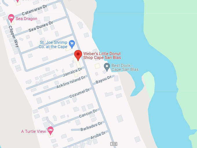 weber's little donut shop cape san blas 10 map