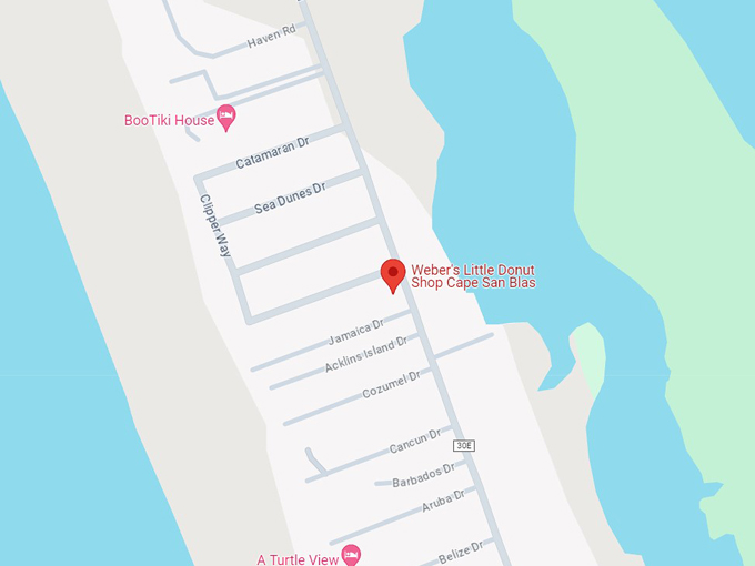weber's little donut shop cape san blas 10 map