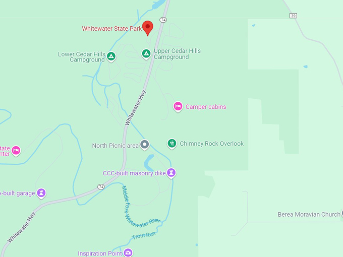 whitewater state park 10 map
