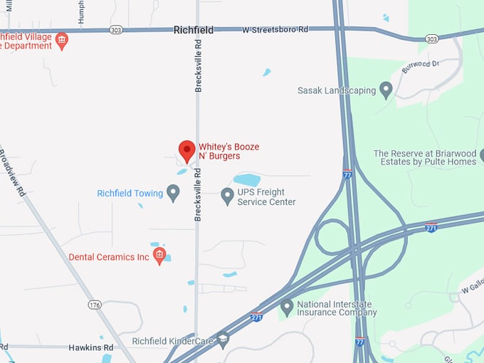 Whitey's Booze N' Burgers 10 Map