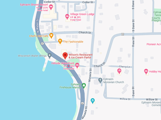 Wilson's Restaurant & Ice Cream Parlor 10 Map