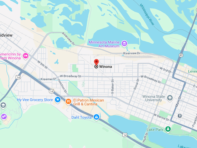 winona, minnesota 10 map
