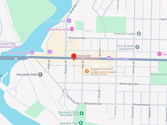 wisconsin dairyland fudge 10 map
