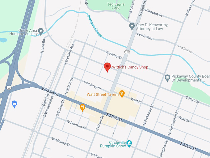 wittich's candy shop 10 map